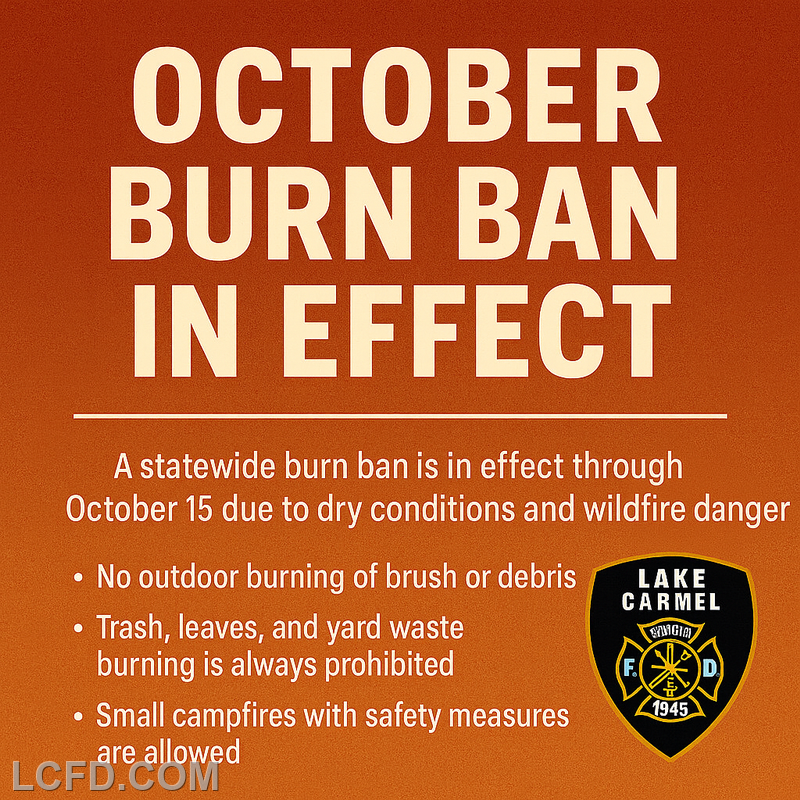 Statewide Burn Ban - Lake Carmel Fire Department